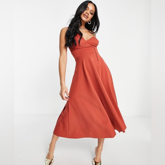 ASOS | Dresses | Asos Design Button Midi Dress | Poshmark